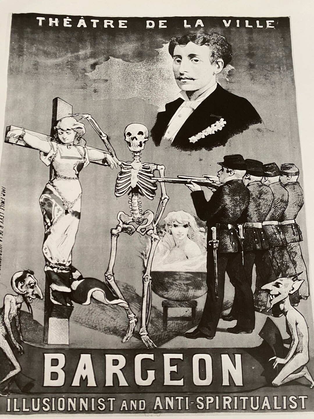 Black and White, Bargeon, Robert-houdin, Illusionnist, Magic, Poster ...