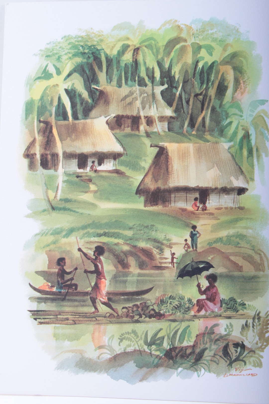 Fiji, Island, Vintage, Frameable Poster, 1950's, 1960's, Decor - 461 - Etsy