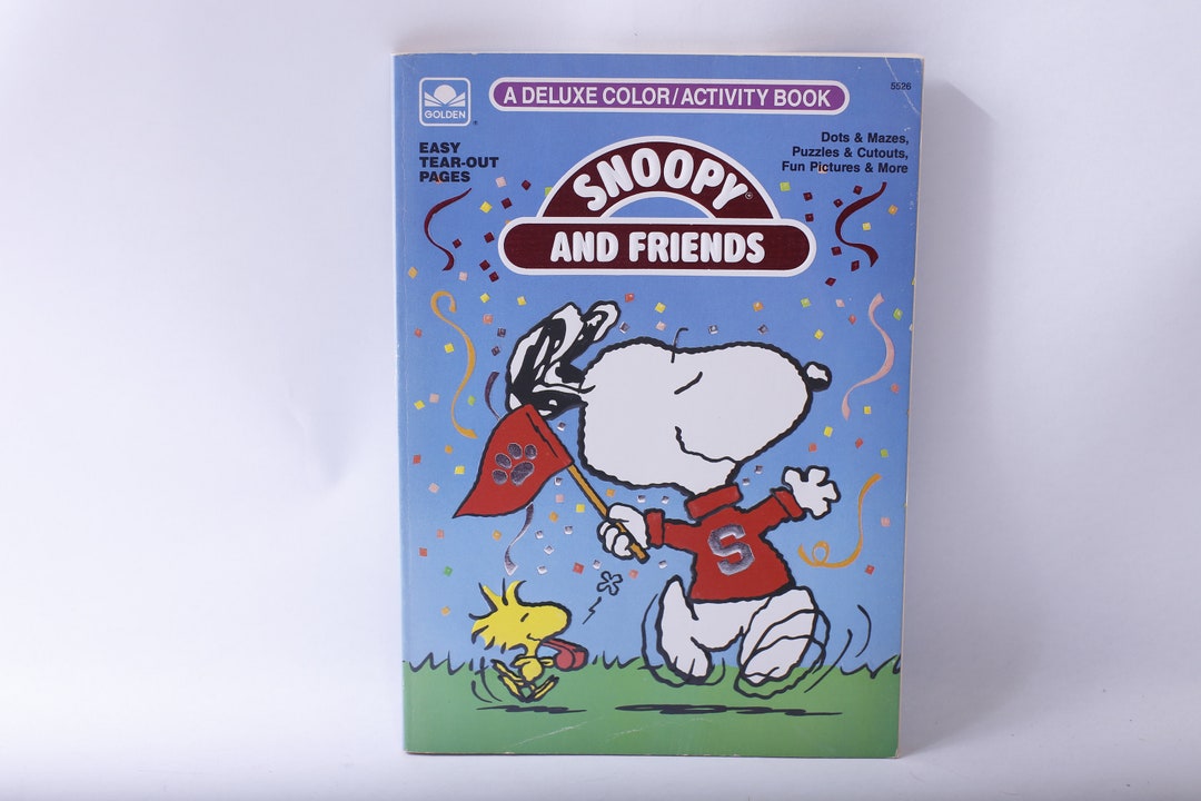 Uncolored Snoopy and Friends, Deluxe Color/activity Book, 1988 Golden ...