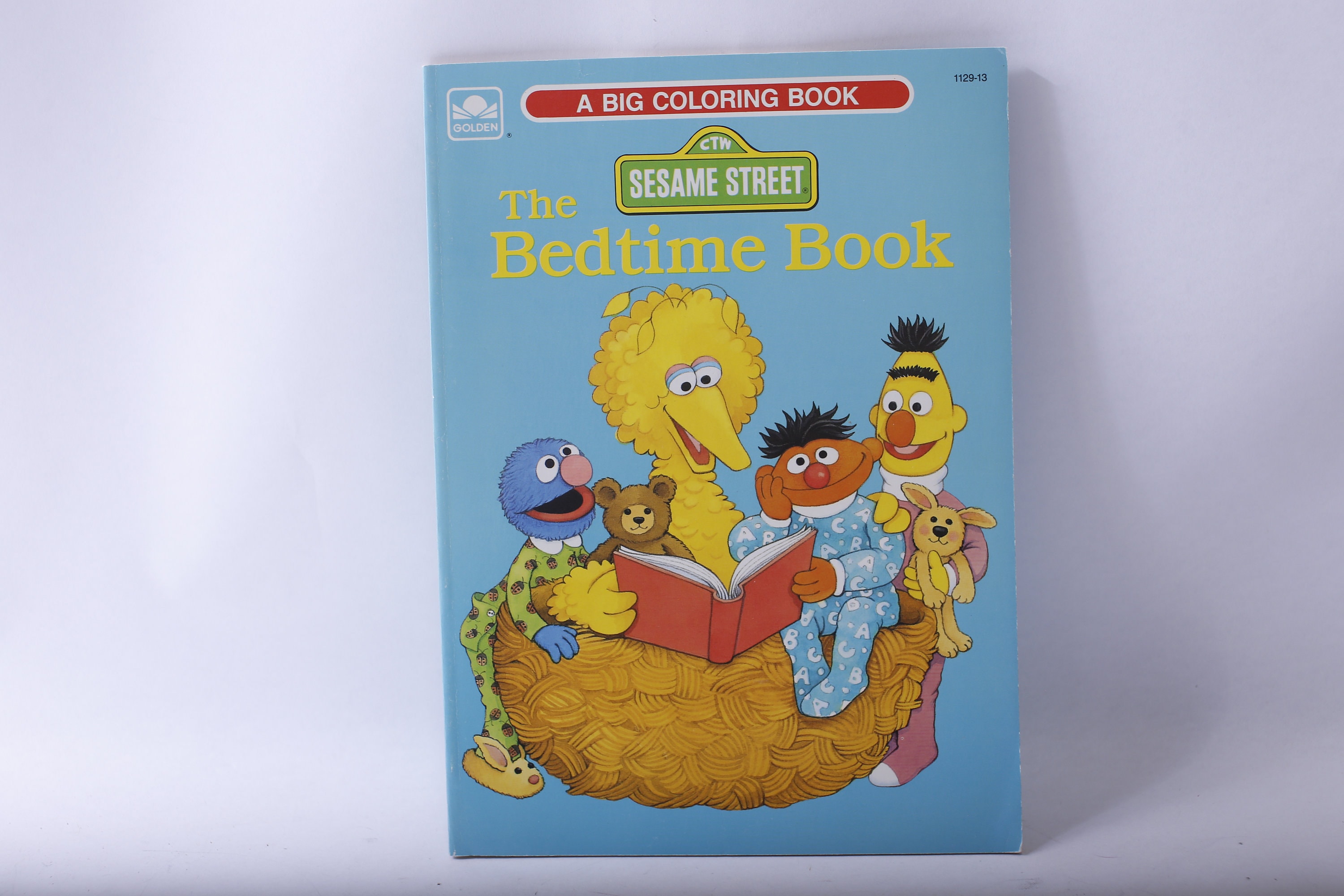 Uncolored Sesame Street, the Bedtime Book, A Big Coloring Book, 1990 ...