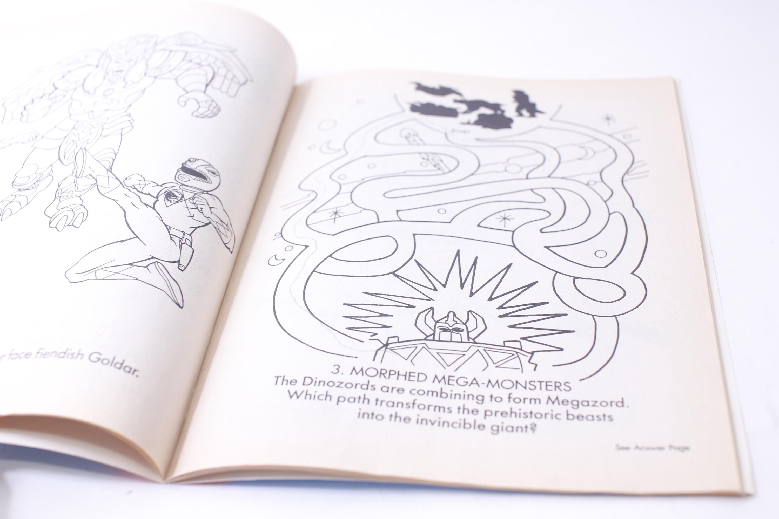 Uncolored Mighty Morphin Power Rangers, Coloring and Activity Book ...