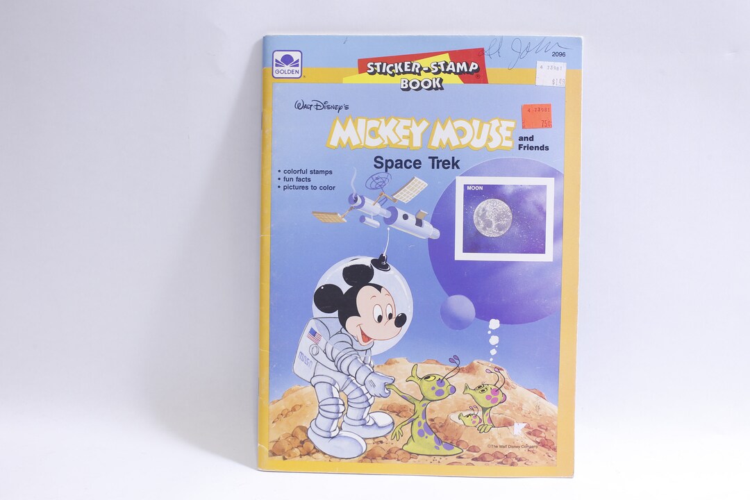 Mickey Mouse, Space Trek, Color and Sticker Book, Unused, 1980s, Rare ...