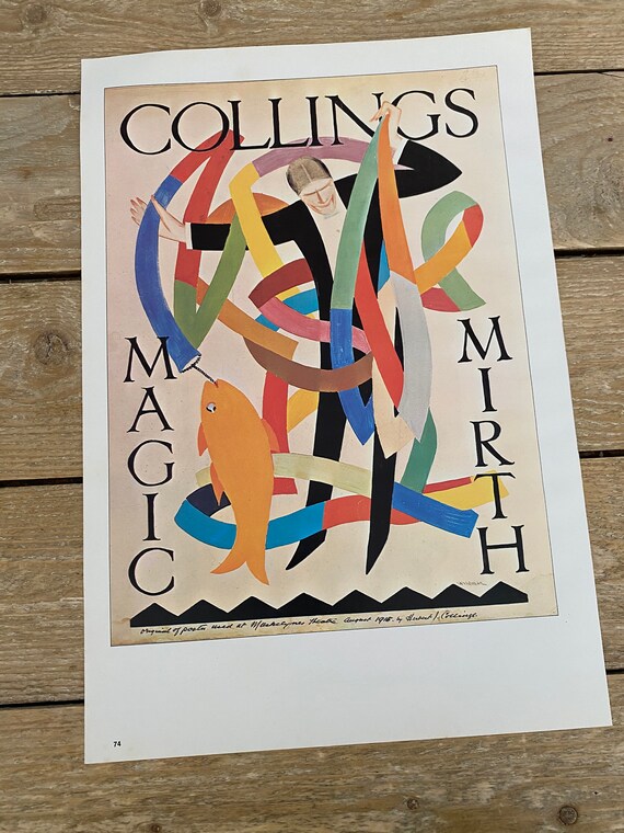 Home & Living Book Page Illusion Vintage ~ M-29-09 Art Mirth Print Collins Magic Double-Sided ...