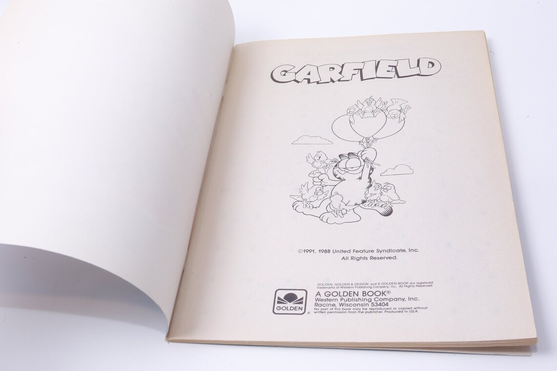 Garfield A Color Activity Book Golden UFS 1991 Vintage - Etsy