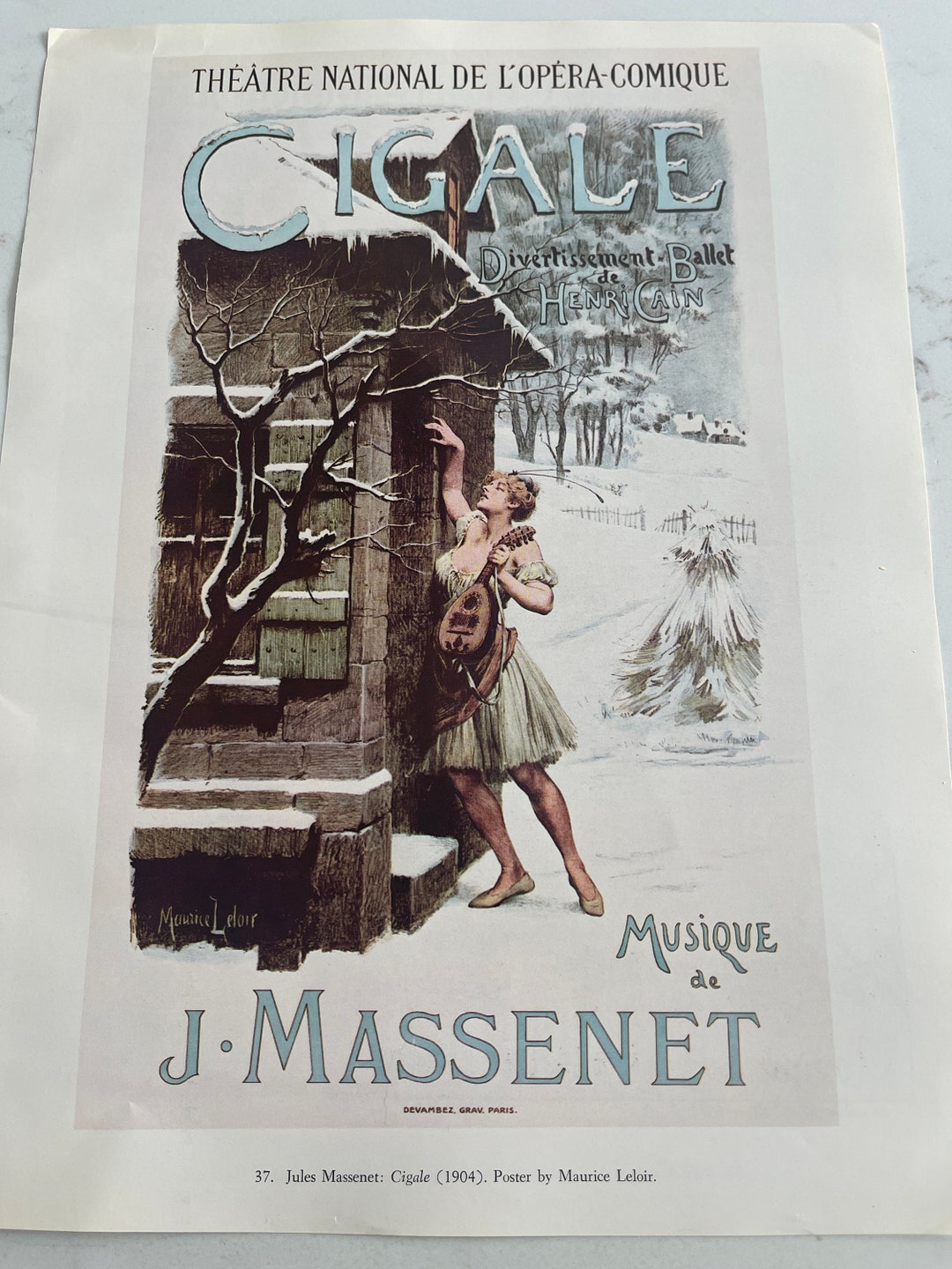 Jules Massenet, Cigale (1904), Poster by Maurice Lelior, Drawing ...