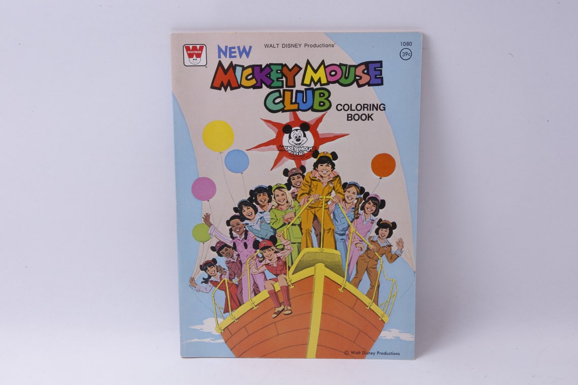 Uncolored Disney New Mickey Mouse Club Whitman Coloring - Etsy