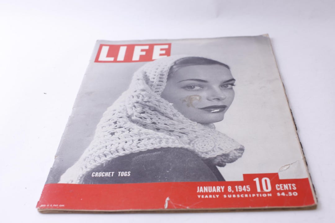 Life Magazine, January 8, 1945, Crochet Togs, WW2, Collectible ...