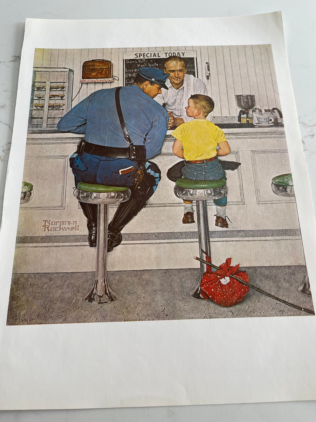 The Runaway, Artist is Norman Rockwell, Drawing, Poster, Collectible ...