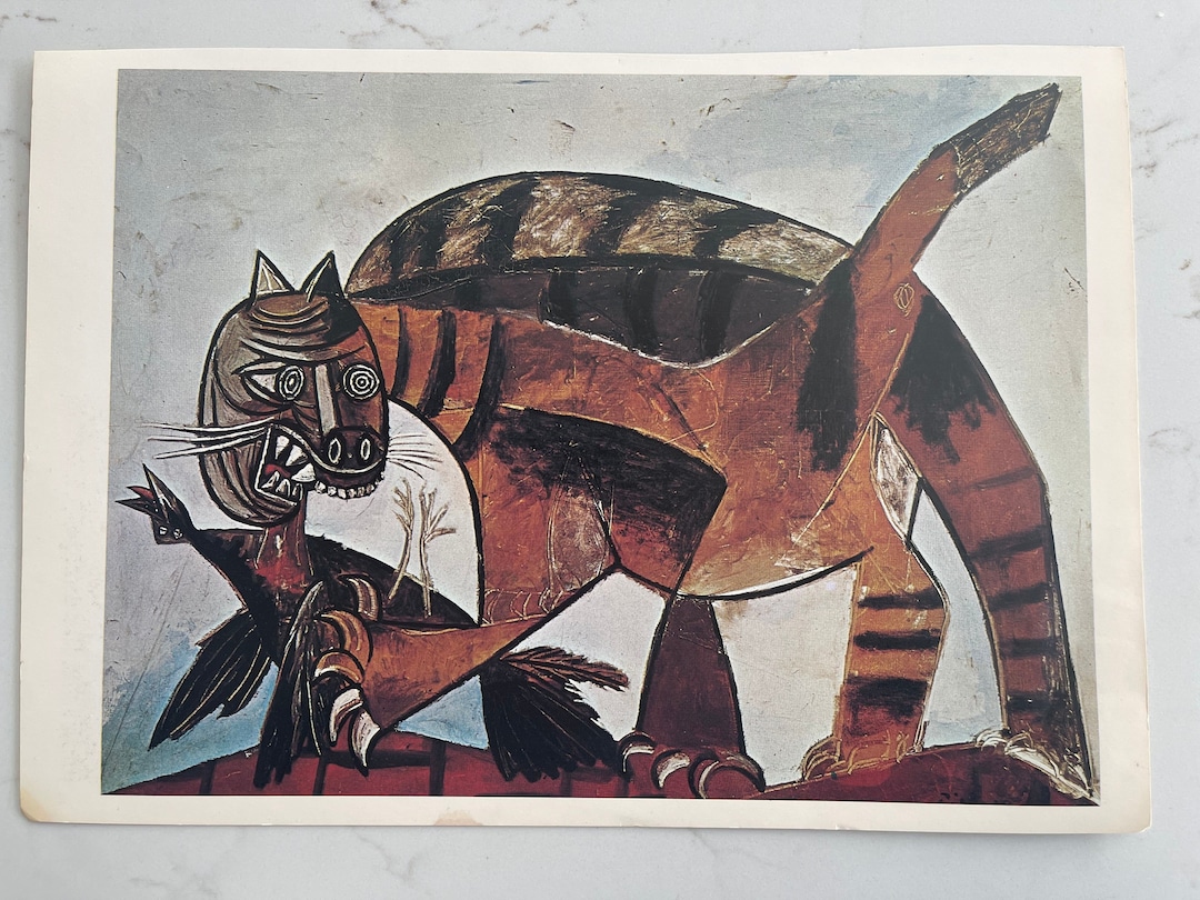 Cat, Pablo Picasso, Philosopher Cat, Drawings, Poster, Double-sided ...