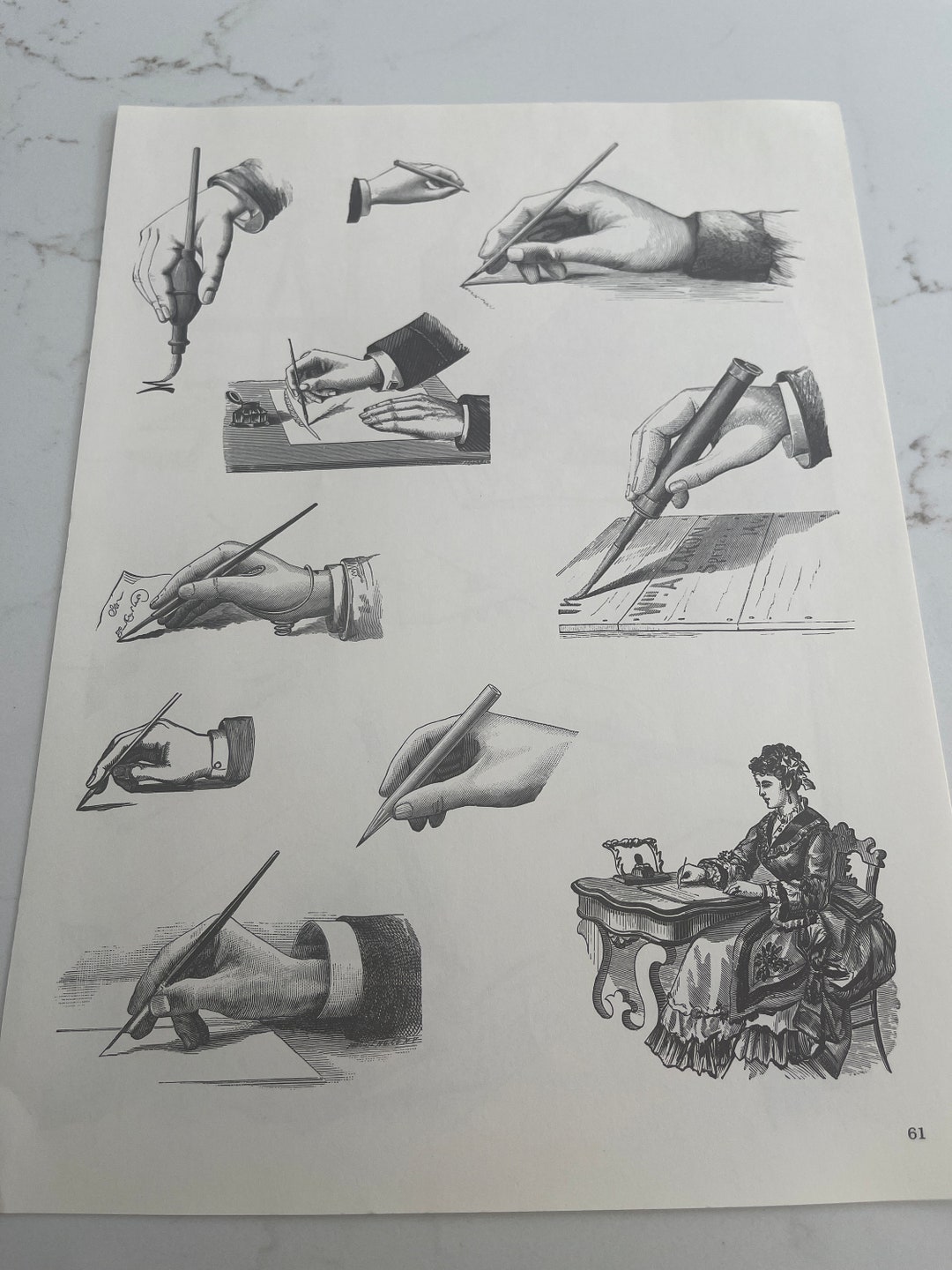 Hands, Writing, Letter, Pen, Lady, Poster, Bookplate Print, Double ...