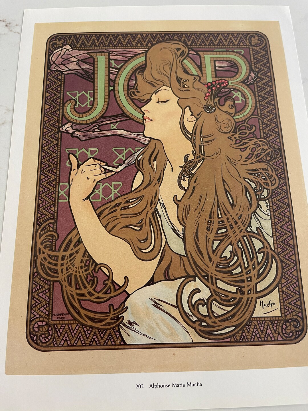 Art Nouveau Poster, Girl Job Artwork by Alphonse Maria Mucha, Antique ...