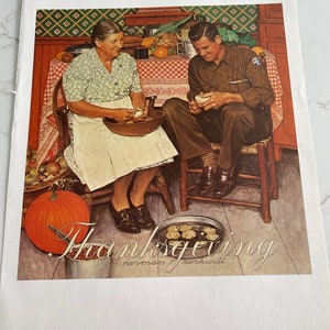 Thanksgiving, Artist is Norman Rockwell, Drawing, Poster, Design ...