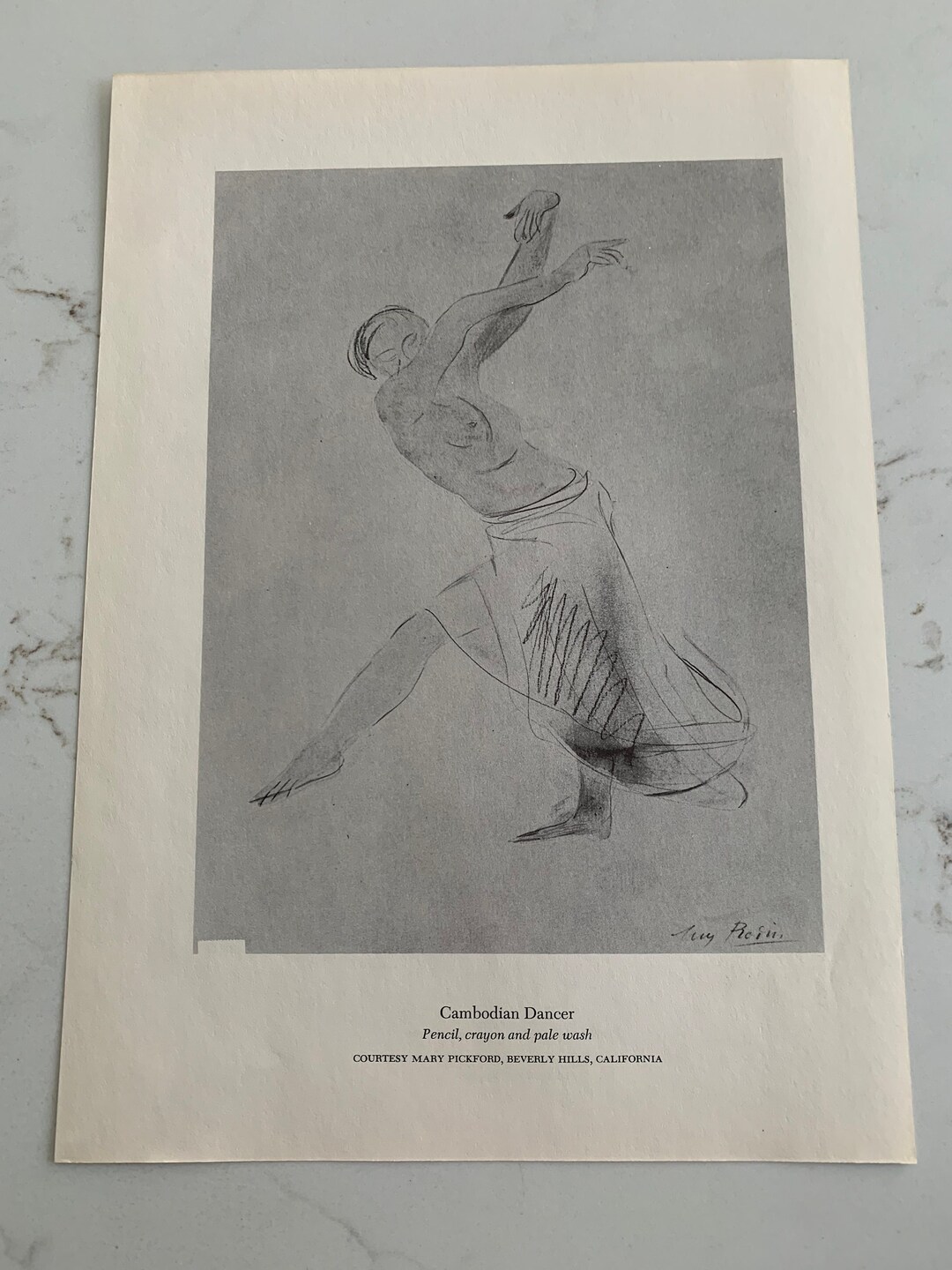 Cambodian Dancer, Artist, Rodin, Drawing, Poster, Bookplate, Classic ...