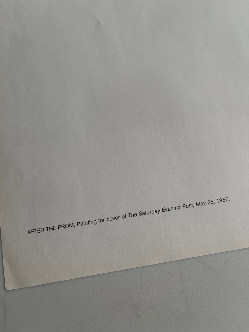 After the Prom Artist is Norman Rockwell Drawing Poster - Etsy