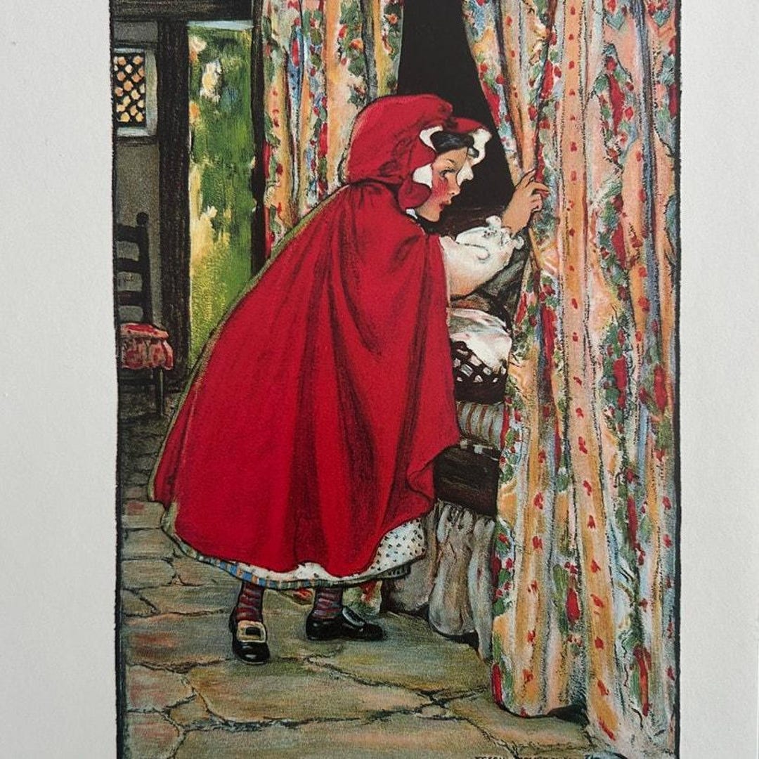 Jessie Willcox Smith, Little Red Riding Hood, Illustration, Book Page ...