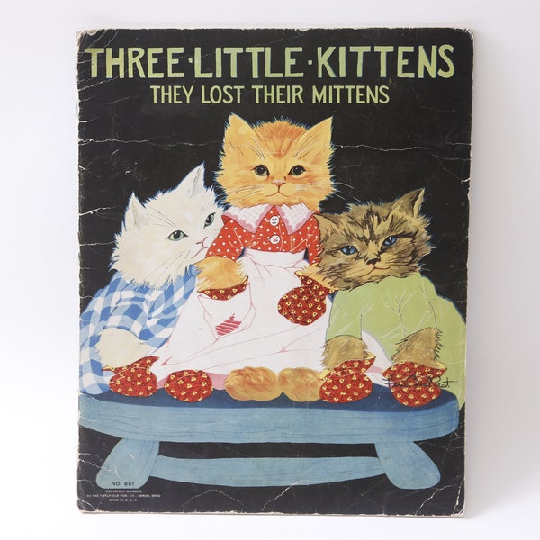 Antique Three Kitten Book - Etsy