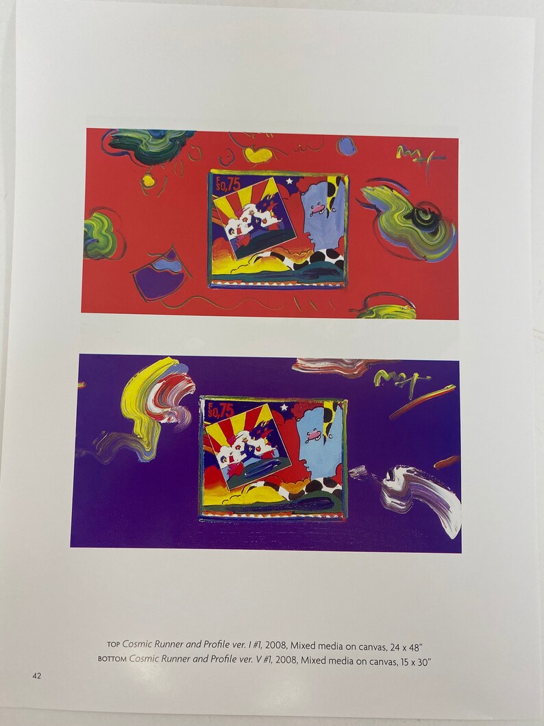 Peter Max Cosmic Flyer Cosmic Runner Profile Poster - Etsy