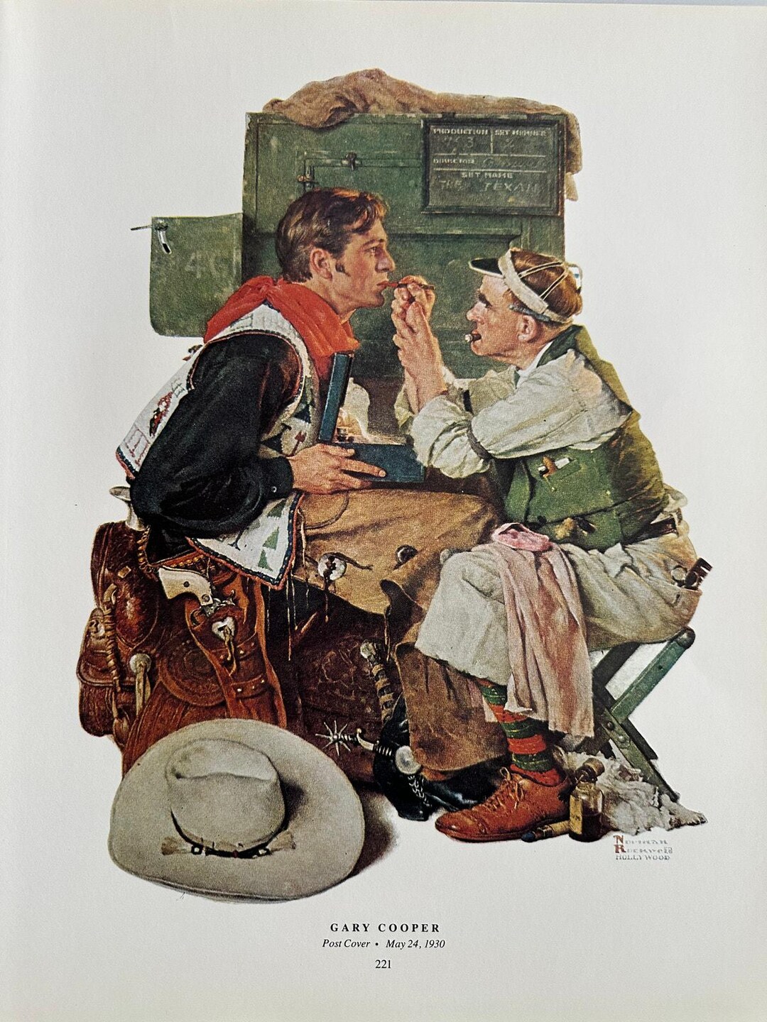 Gary Cooper, Gone Fishing Norman Rockwell, Print, Book Page, Art ...
