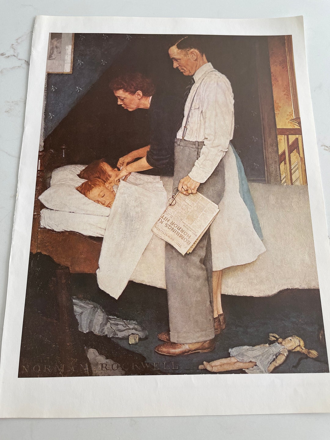 Freedom From Fear, Artist is Norman Rockwell, Drawing, Poster ...