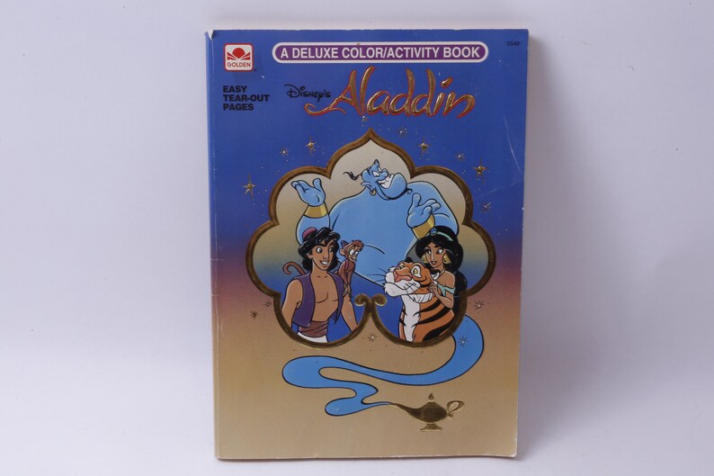 Disney Aladdin Golden Deluxe Color Activity Book Vintage - Etsy