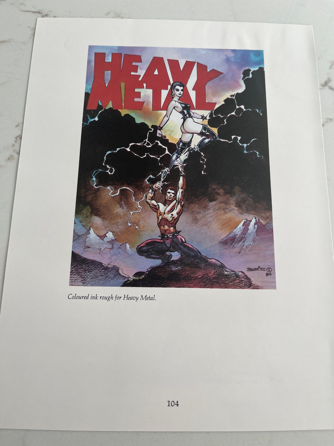 Coloured Ink Rough for Heavy Metal, Boris Vallejo, Reprints, Artwork ...