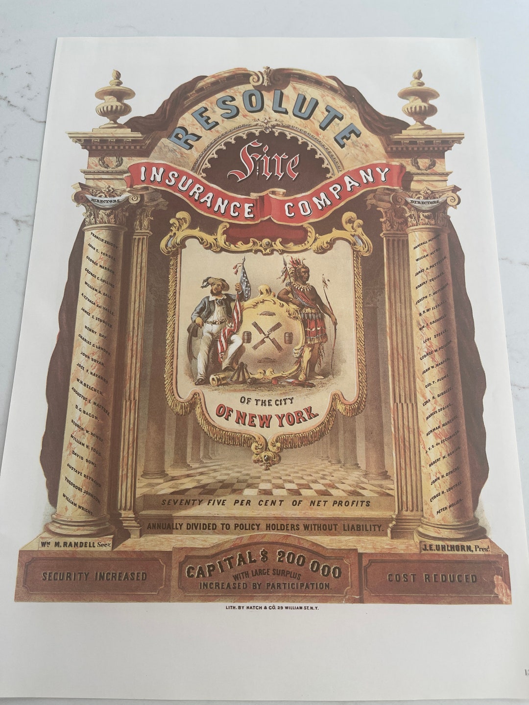 Resolute Fire, Insurance Company of the City of New York, Reprints ...