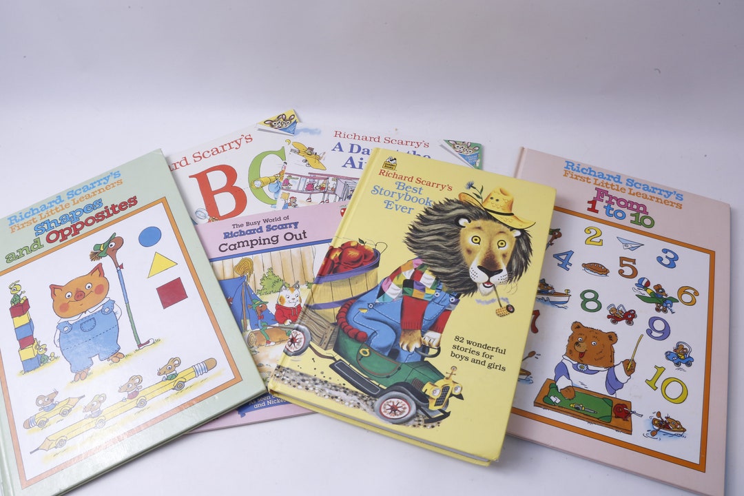 Richard Scarry, Book Set, Storybook, Learners, Shapes and Opposites ...