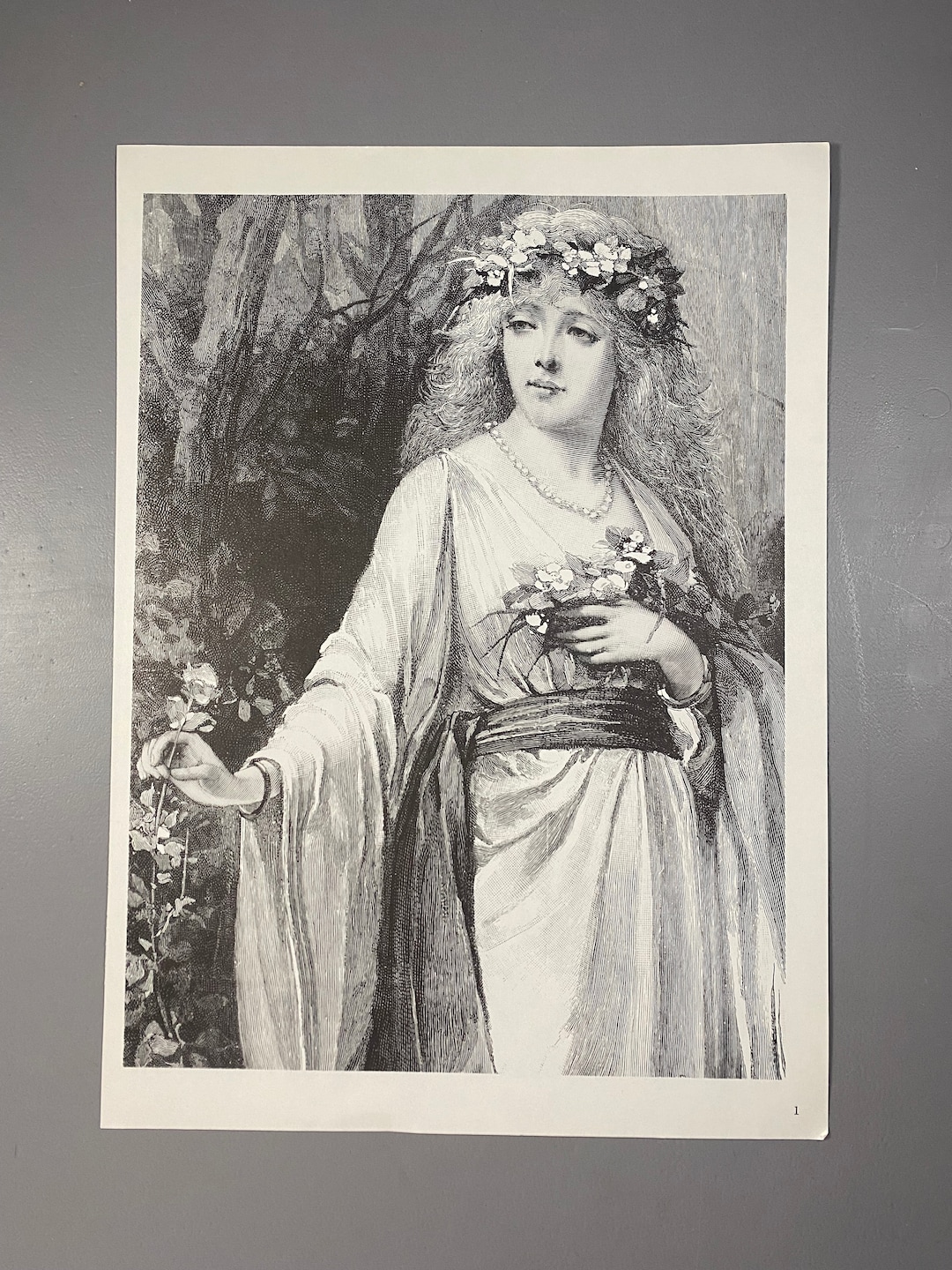 Ophelia Flowers, Scene From Shakespeare's Hamlet, Woodcuts,19thc ...