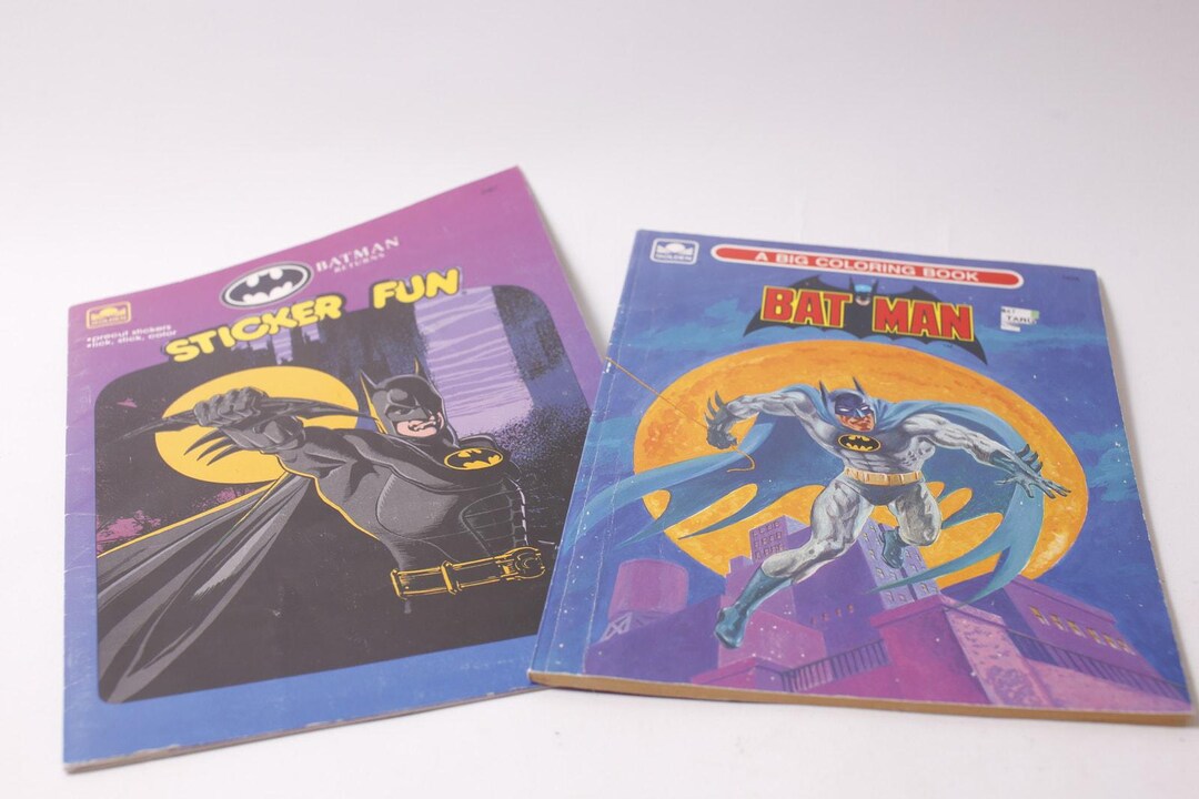 Batman Sticker Fun and Coloring Book Set by Golden ~ 260206-WH 959 - Etsy