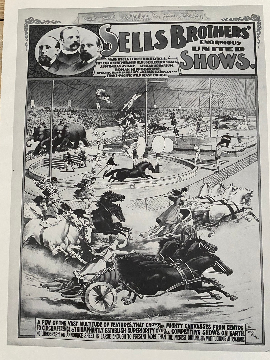 Sells Brothers, Adam Forepaugh, Show, Circus, Poster, Double-sided ...