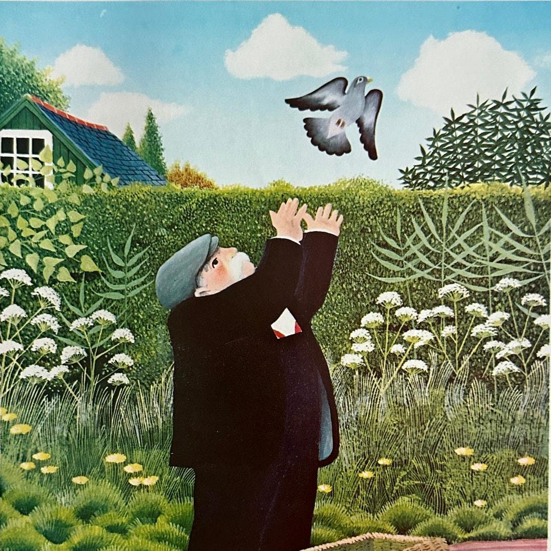 Reg Cartwright, the Pigeon Fancier, Fantasy, Illustration, Book Page ...