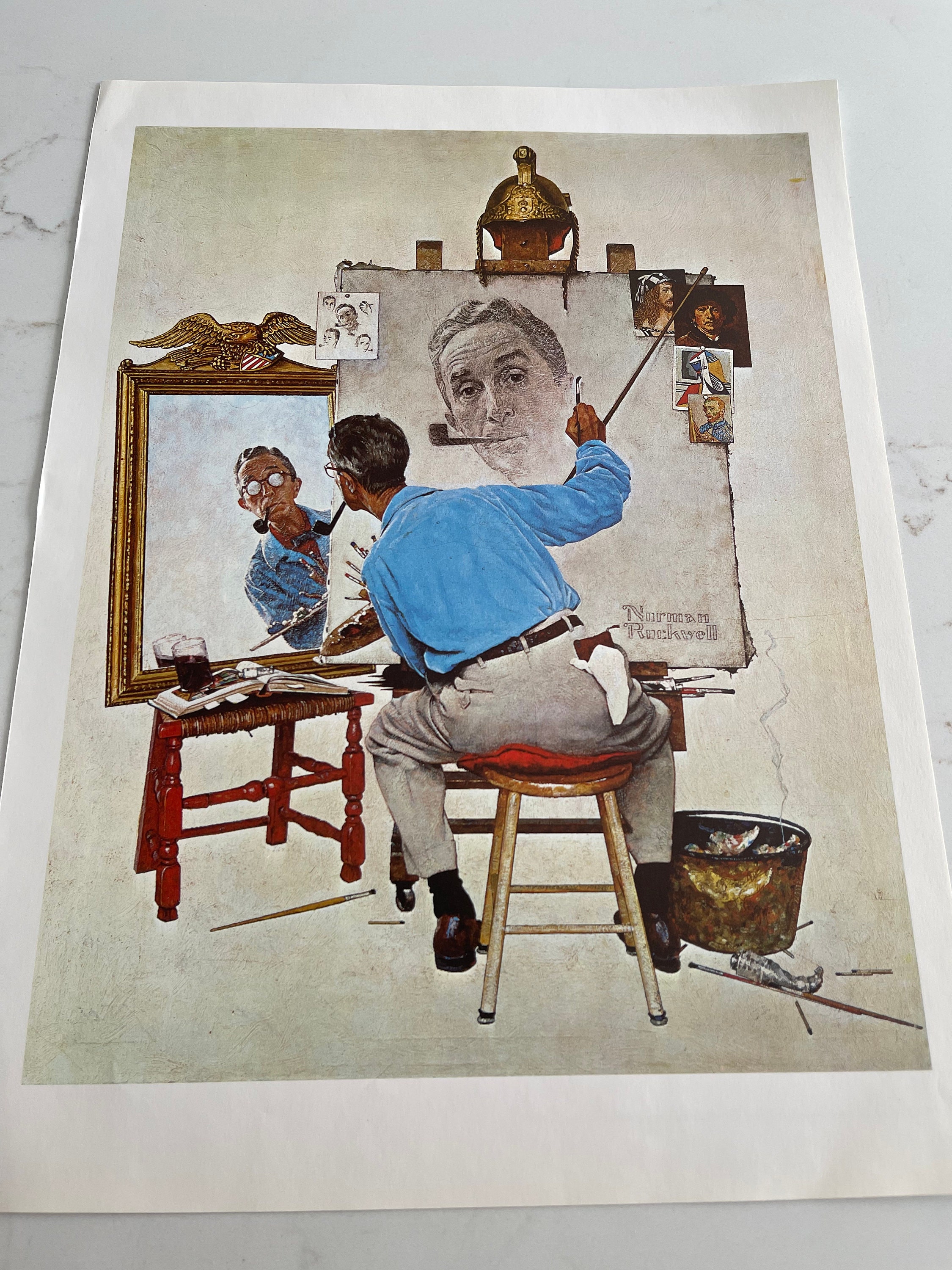 Norman Rockwell Self Portrait Painting