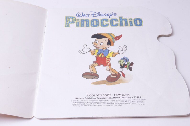 Disney Pinocchio 1988 Golden Shape Book Vintage Picture - Etsy