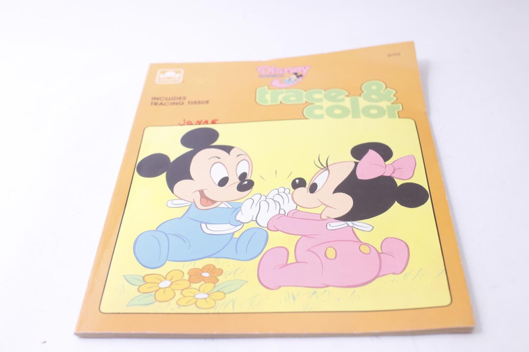 Uncolored Disney Babies, Trace & Color, Coloring Book, 1986, Golden ...