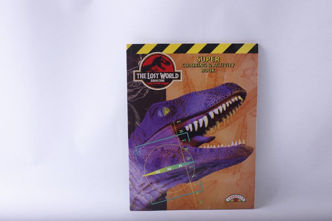 Uncolored Jurassic Park, the Lost World, Super Coloring & Activity Book ...