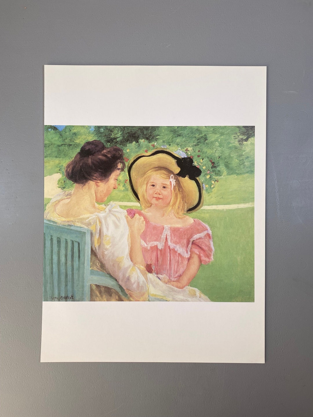 Simone and Her Mother in A Garden, Mary Cassatt, Print, Portrait, Art ...