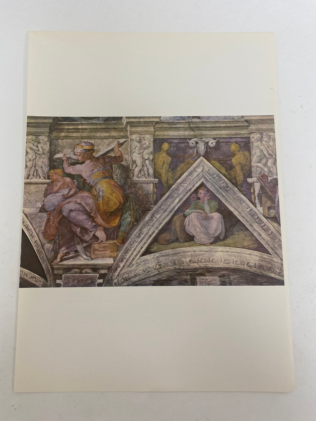 Michaelangelo, the Libyan Sibyl, Bookplate, Print, Medium Bond, Semi ...