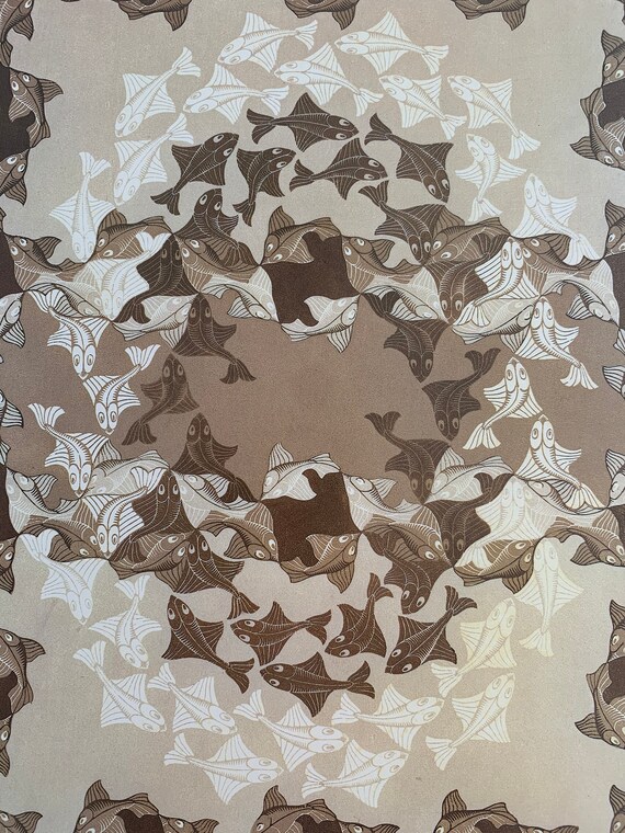 M C Escher Fish 1941 Catalogue No 323 Graphics Abstract | Etsy