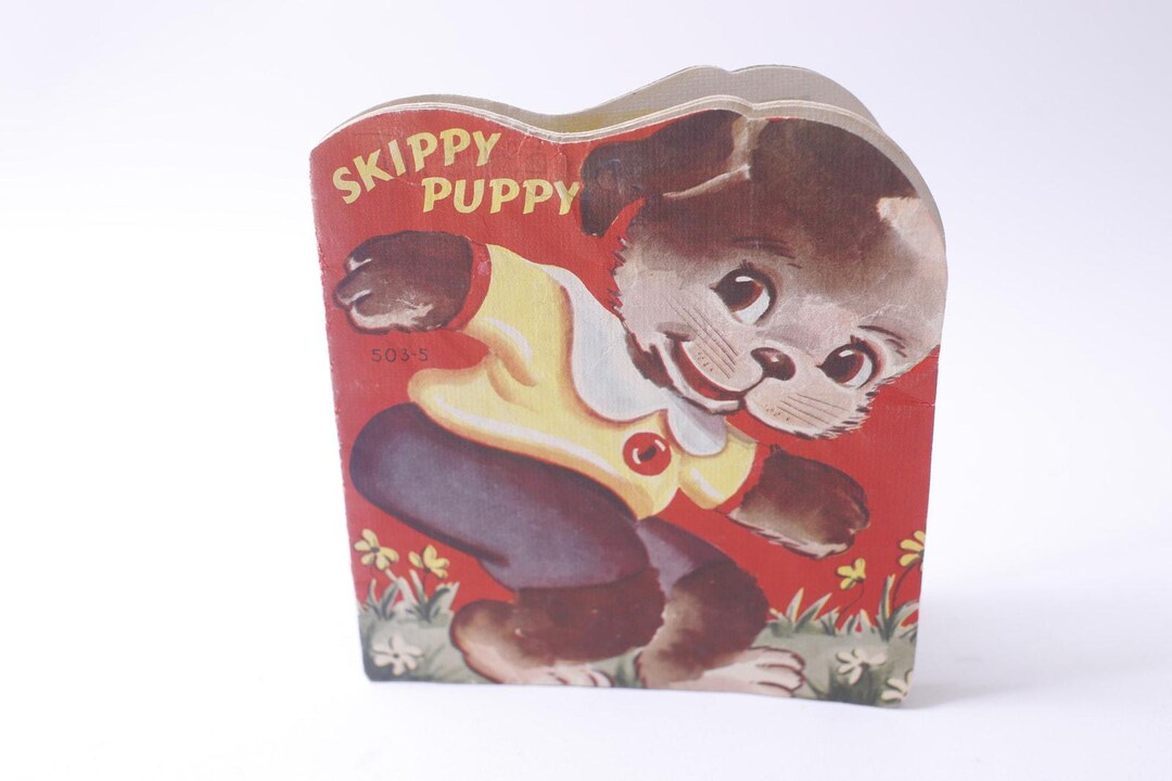Skippy Puppy, Picture Book, 1949, Shape Book, Vintage, Softcover ...