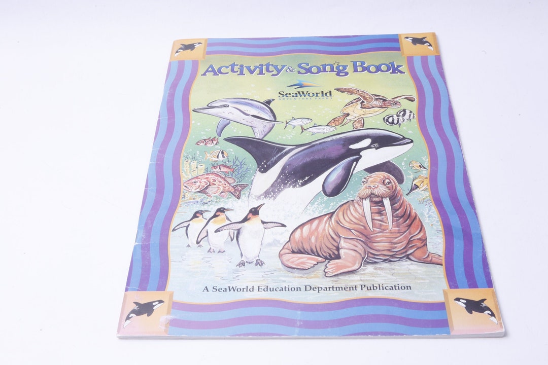 Seaworld, Activity & Song Book, 1998, Animals, Vintage, Picture Book ...