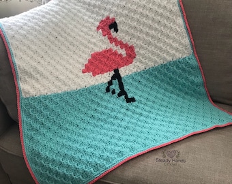 Pink Flamingo Crochet Blanket Pattern C2c Cross Stitch - Etsy