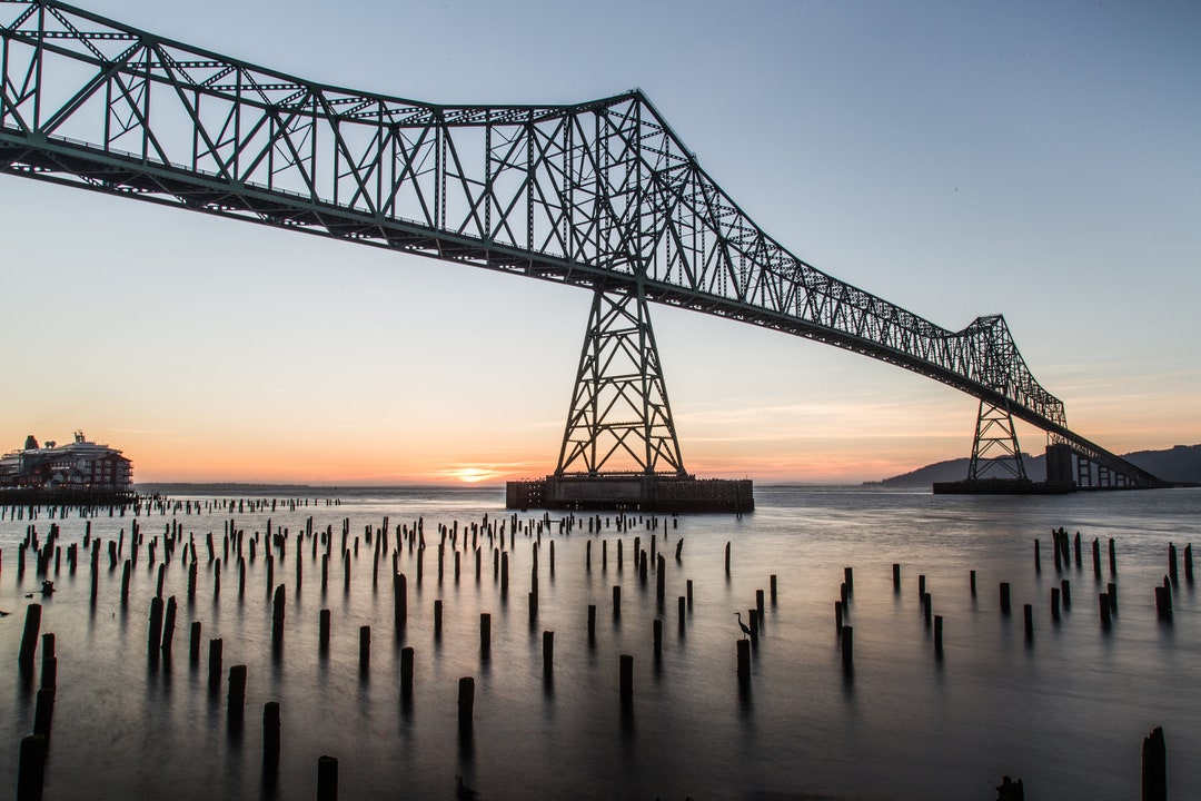 Astoria-megler Bridge at Sunset Original Photo - Etsy