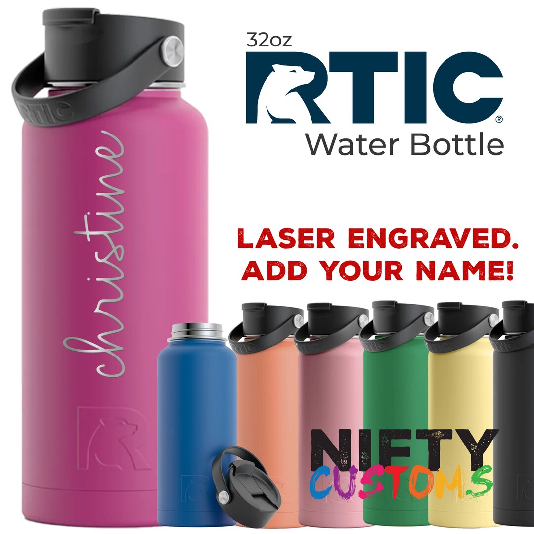Custom Engraved 32oz RTIC Water Bottle: Personalized Insulated Tumbler ...