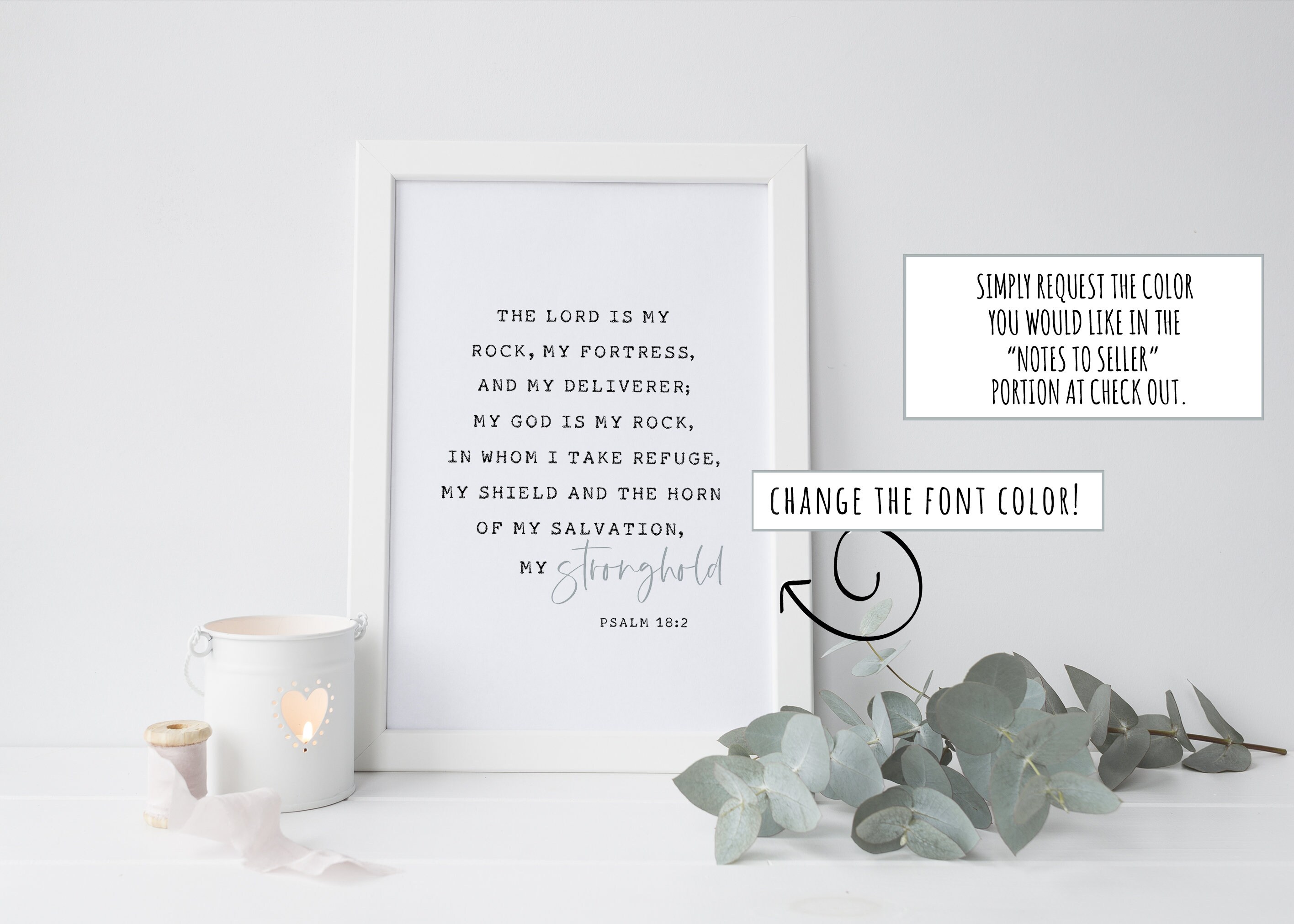 The Lord Is My Rock Psalm 18 2 Bible Verse Scripture Psalm | Etsy