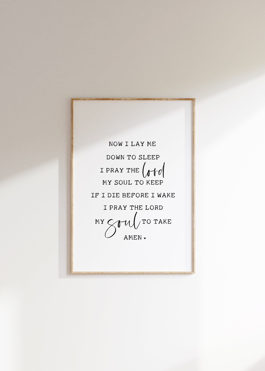Now I Lay Me Down to Sleep, Prayer Printable, Christian Nursery ...