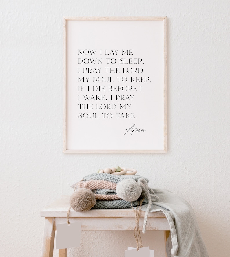 Now I Lay Me Down to Sleep, Prayer Printable, Christian Nursery ...
