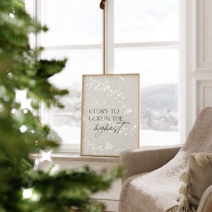 Christmas Decor, Printable Wall Art, Glory to God, Modern Christmas ...