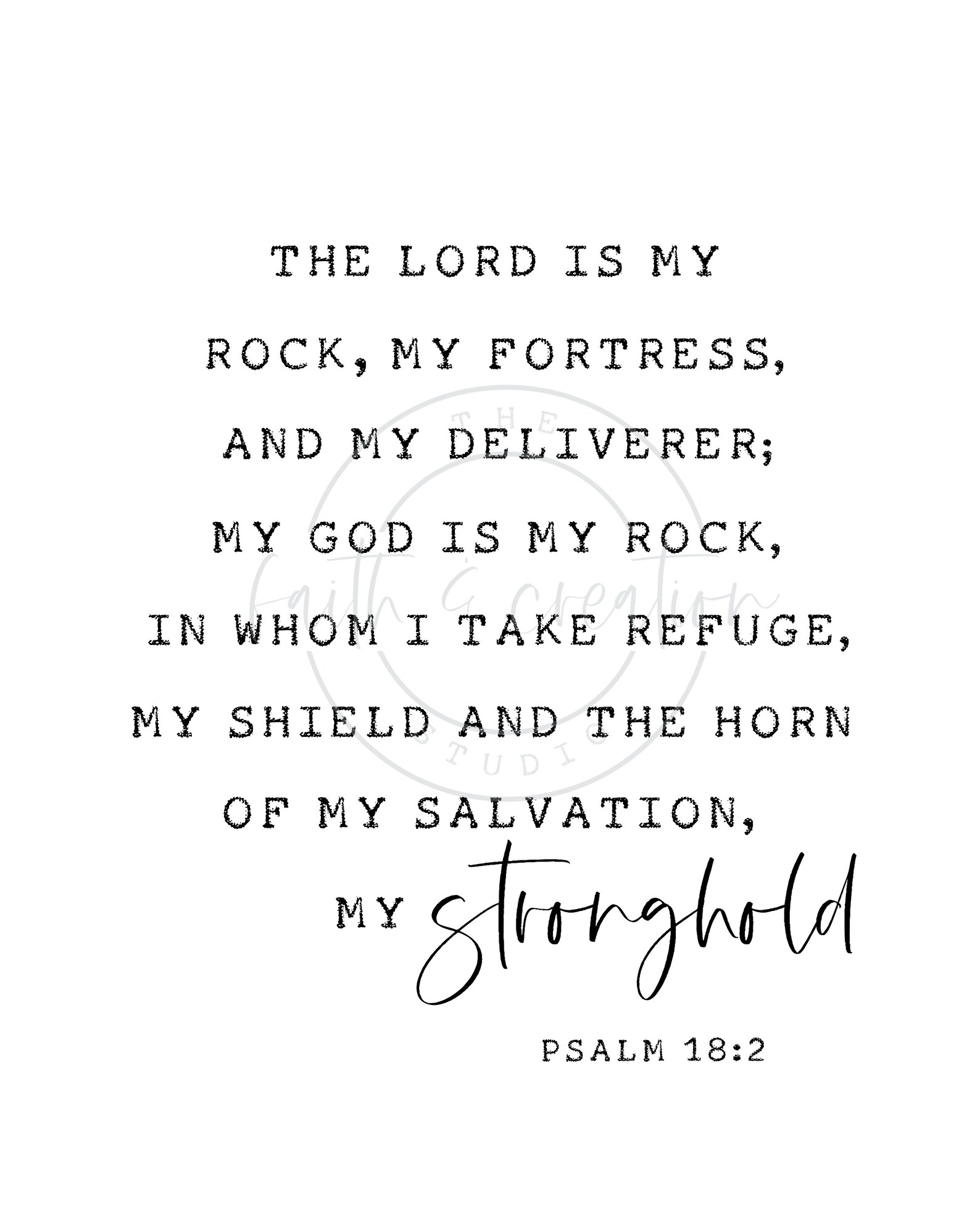 The Lord Is My Rock Psalm 18 2 Bible Verse Scripture Psalm | Etsy