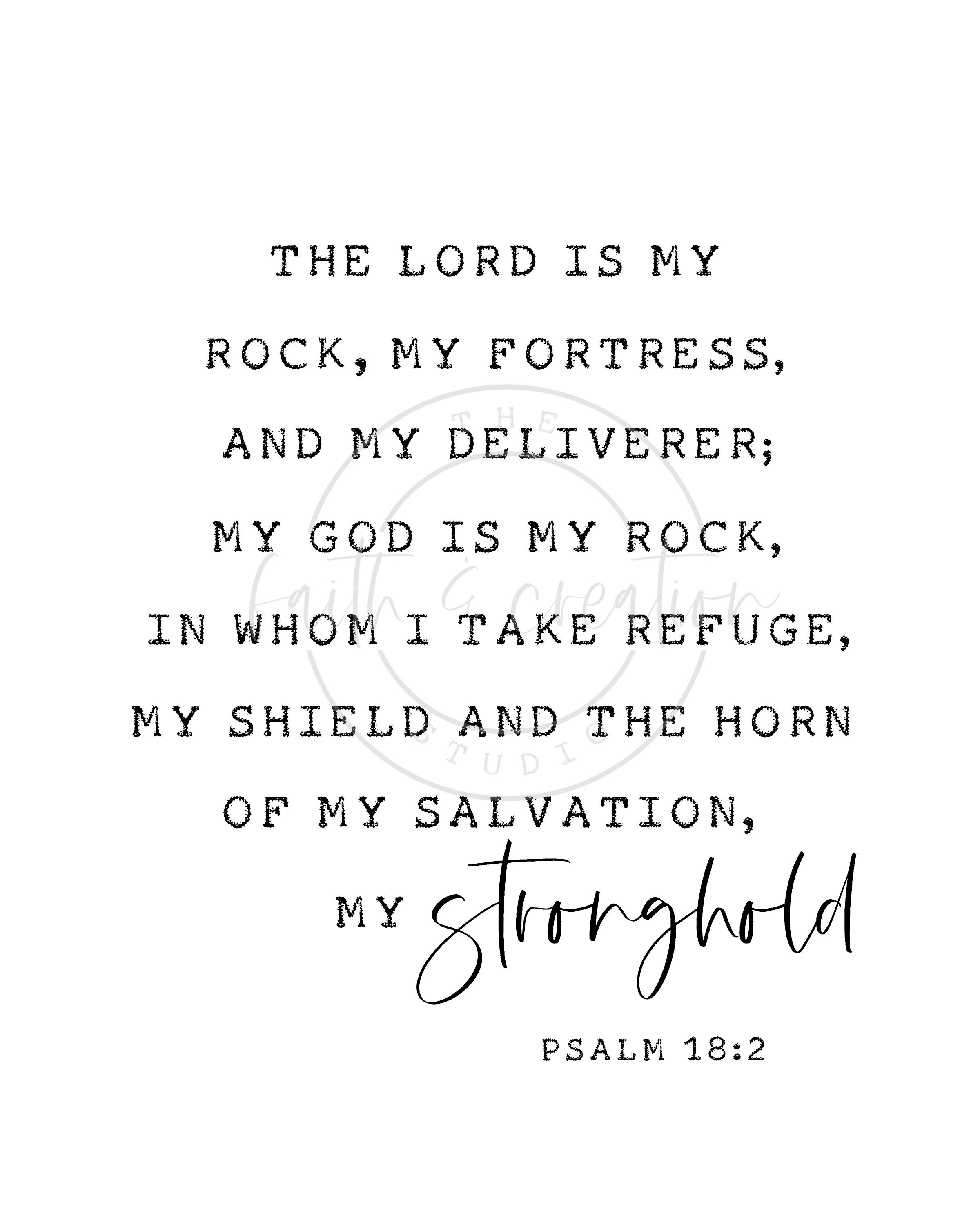 The Lord Is My Rock Psalm 18 2 Bible Verse Scripture Psalm | Etsy