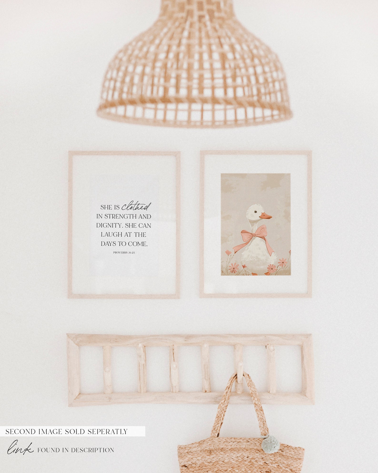 Cute Duck Print, Beige Nursery Decor, Digital Print, Girls Wall Decor ...